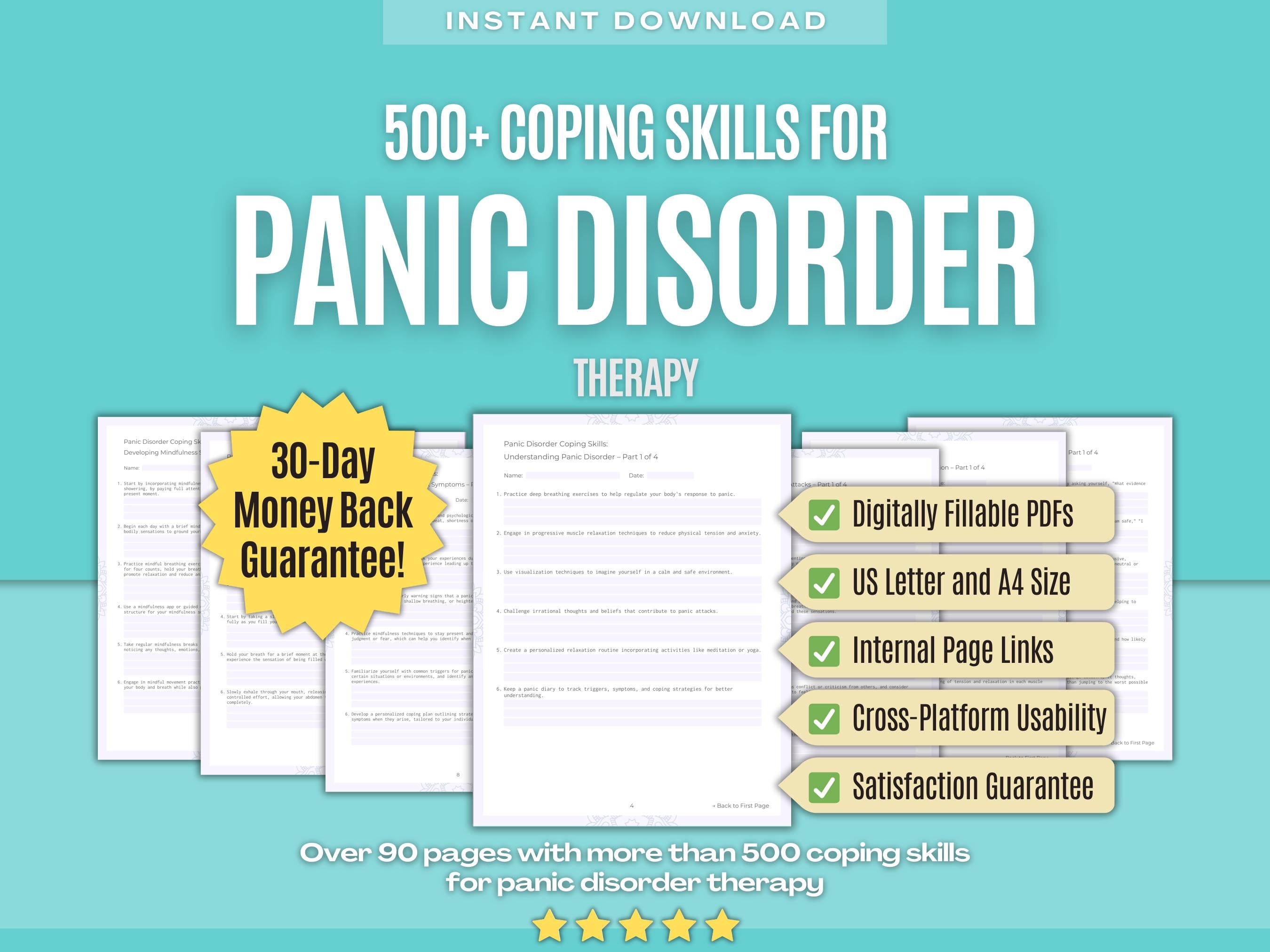 500+ Panic Disorder Coping Skills Workbook | Karlstein Publishing