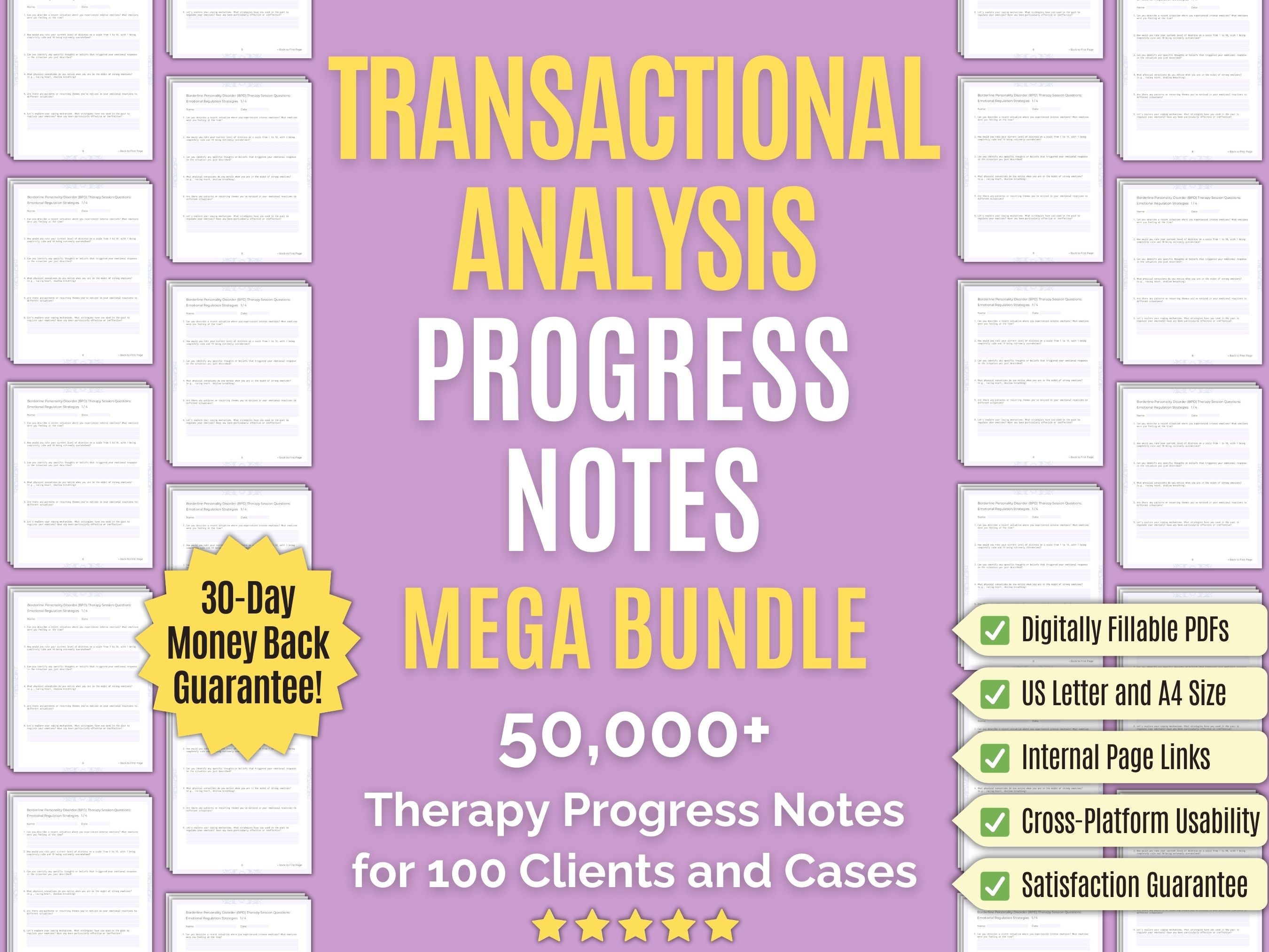 Transactional Analysis Therapy Progress Notes Workbooks Mega Bundle ...